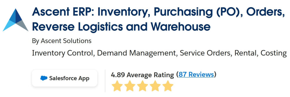 Ascent Solutions is Cloud ERP on Salesforce for Operations 360